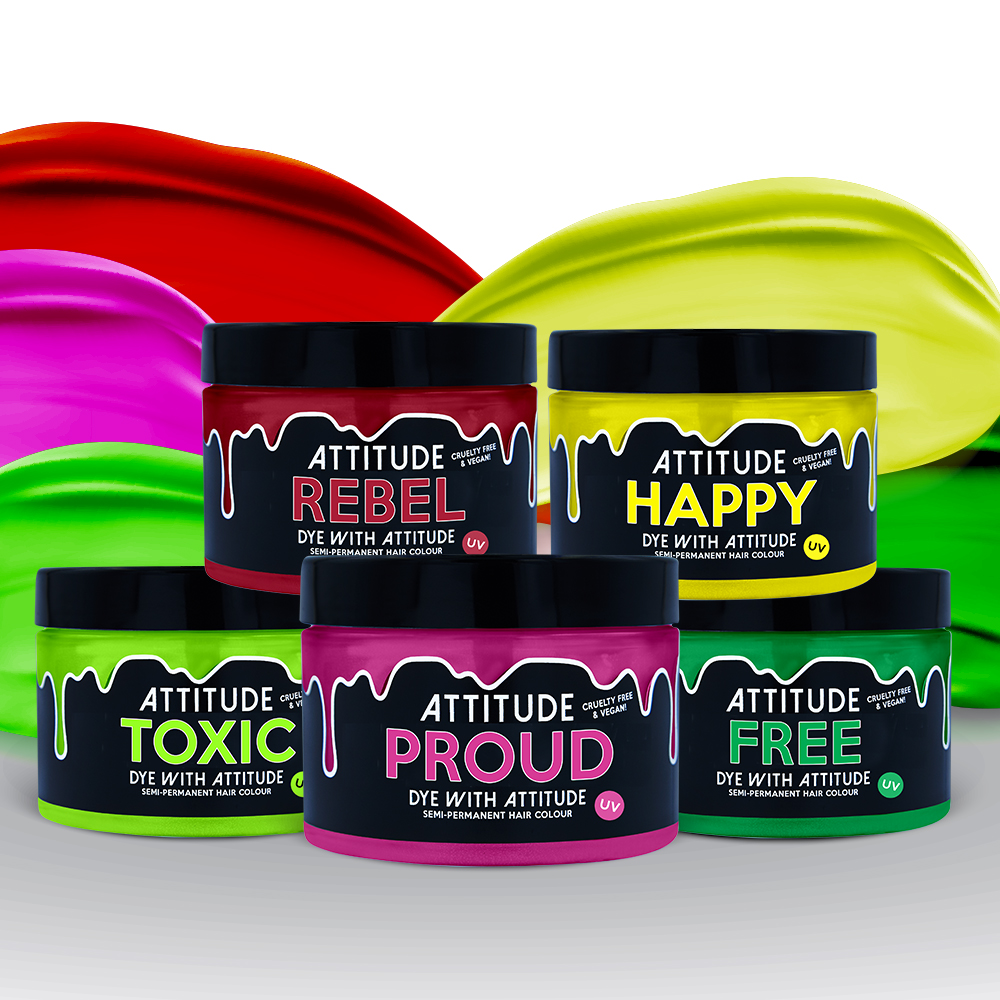 Attitude Hair Dye Attitude Hair Dye - Rave Ready UV Combinaison de tein