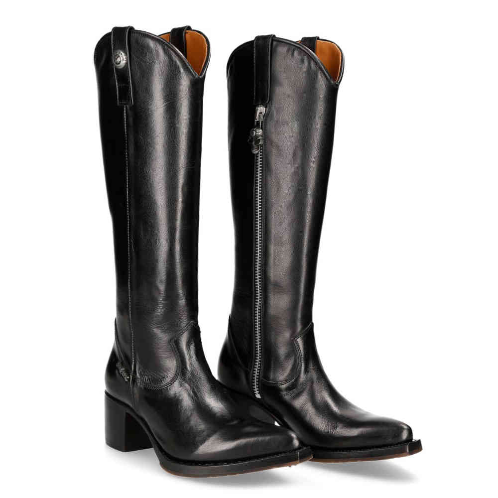 New Rock New Rock - M-7739C-C2 Des bottes de cow-boy - Noir | Attitude